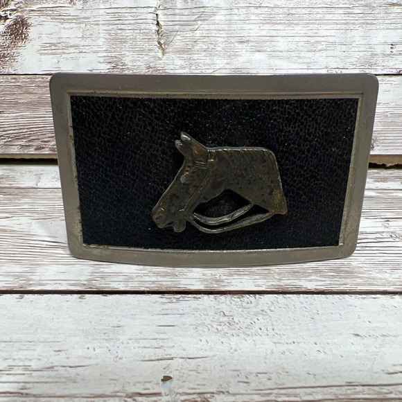 Unbranded | Accessories | Vintage Silver Black Horse Western Belt ...